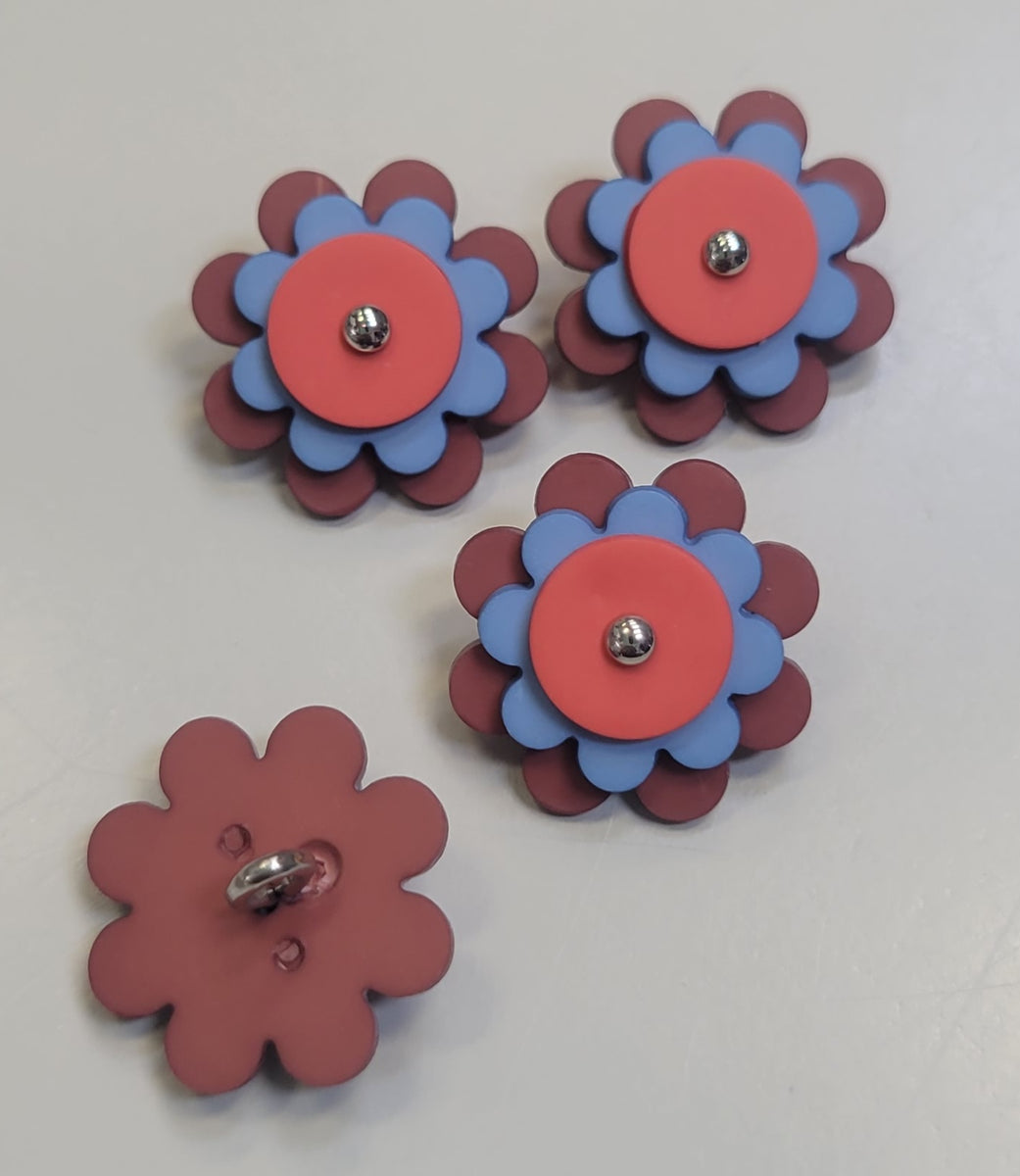 Multi Flower Button – Needles 'n Pins Yarn Shoppe
