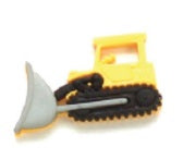 Yellow Bulldozer Button – Needles 'n Pins Yarn Shoppe