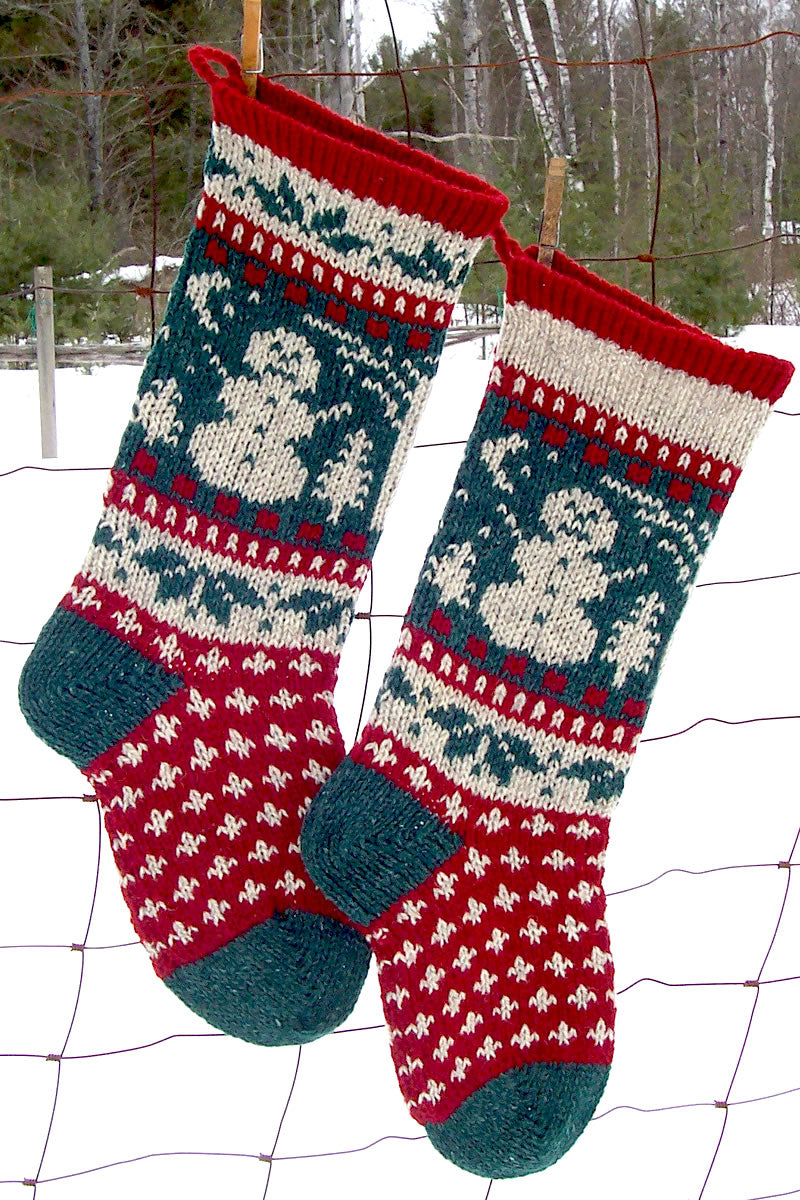 Snowman Christmas Stocking Pattern – Needles 'n Pins Yarn Shoppe